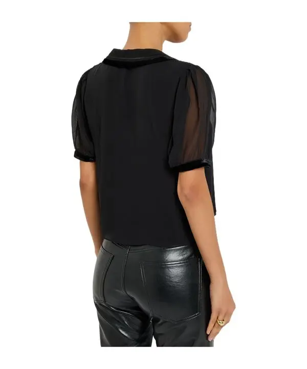 FRAME Trim Silk-chiffon Blouse