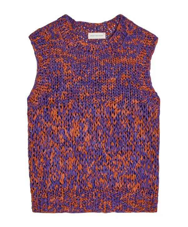 Dries Van Noten Knitted Cotton Vest - Multicolor