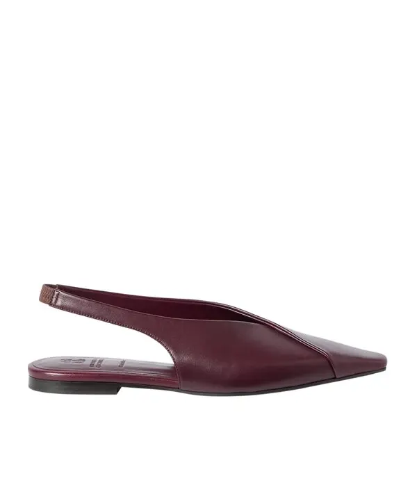 Brunello Cucinelli Calfskin Slingback Flats - Deep Fuchsia