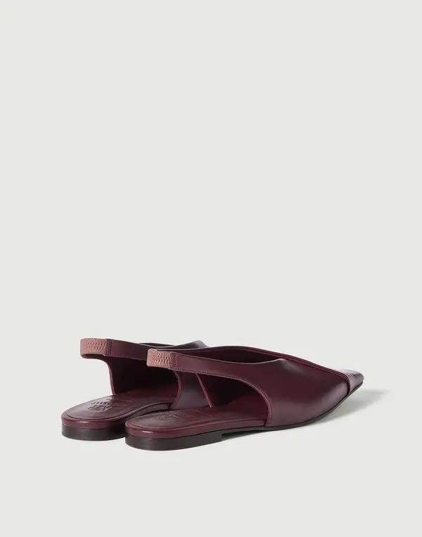 Brunello Cucinelli Calfskin Slingback Flats - Deep Fuchsia