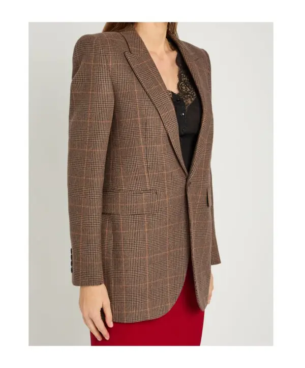 Saint Laurent Houndstooth Wool And Cashmere-blend Blazer