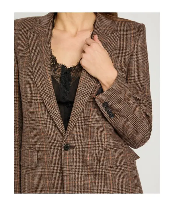 Saint Laurent Houndstooth Wool And Cashmere-blend Blazer
