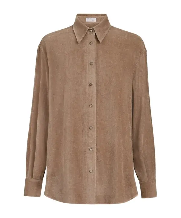 Brunello Cucinelli Button-down Corduroy Shirt - Cappuccino