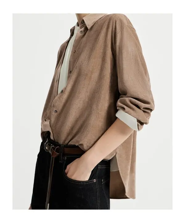 Brunello Cucinelli Button-down Corduroy Shirt - Cappuccino