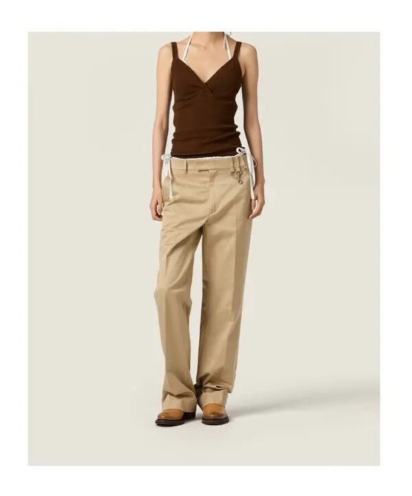 Miu Miu Cotton Knit V-neck Top