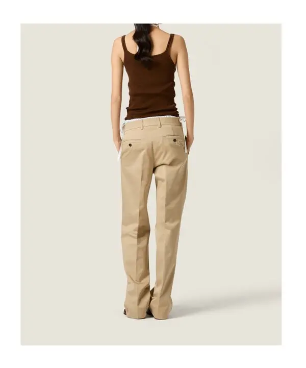 Miu Miu Cotton Knit V-neck Top