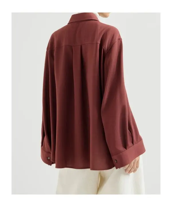 Brunello Cucinelli Virgin-wool Fluid Twill Cropped Shirt