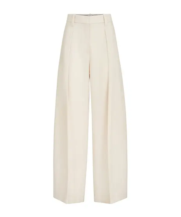 Brunello Cucinelli Wool Pleated Straight-leg Trousers