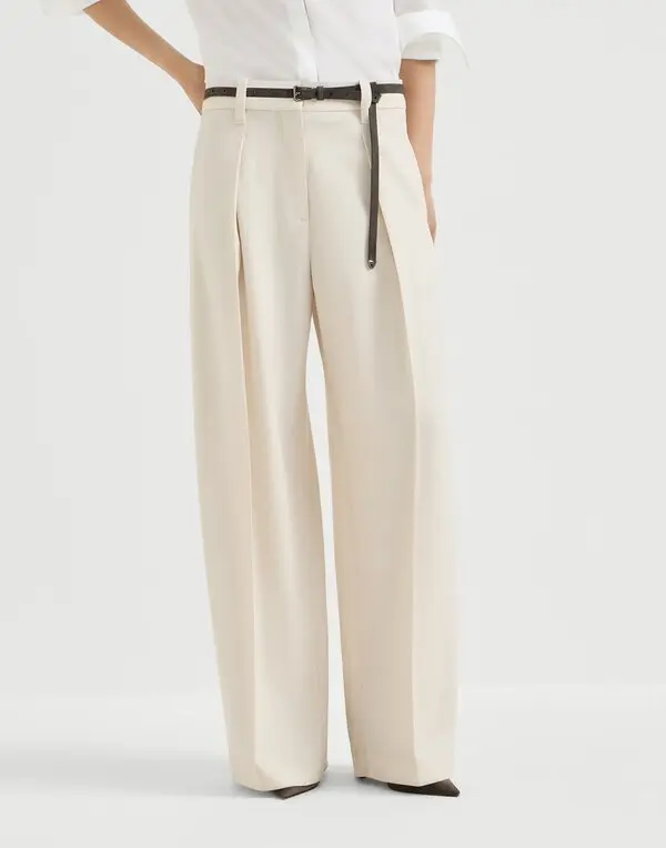 Brunello Cucinelli Wool Pleated Straight-leg Trousers
