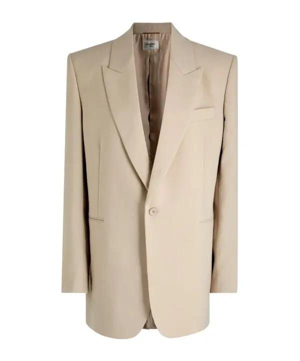Saint Laurent Wool Blazer Jacket - Nude