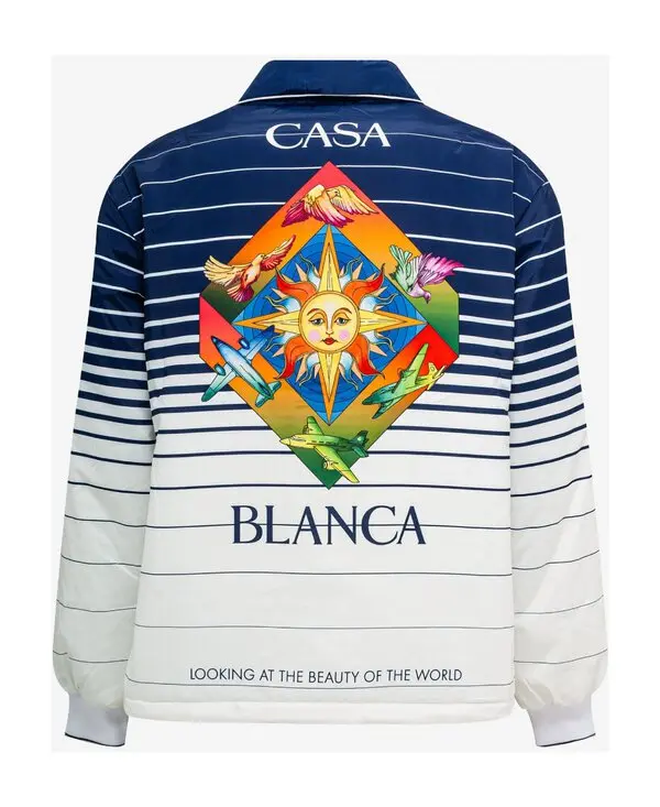 Casablanca Striped Jacket With Graphic Print