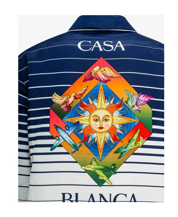 Casablanca Striped Jacket With Graphic Print