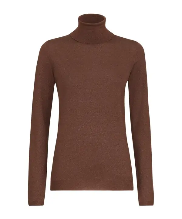 Brunello Cucinelli Sparkling Cashmere And Silk Lightweight Turtleneck Sweater