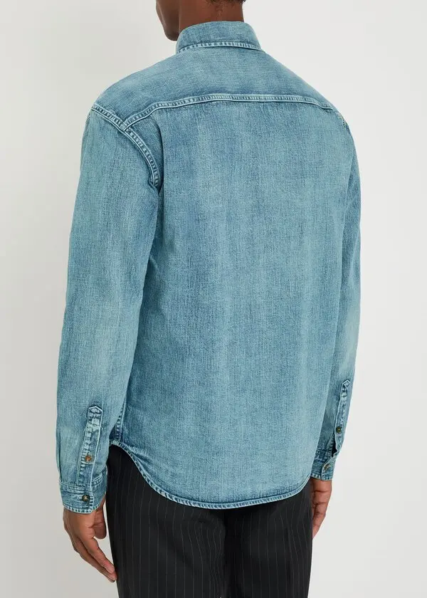 Saint Laurent Logo-embroidered Denim Shirt