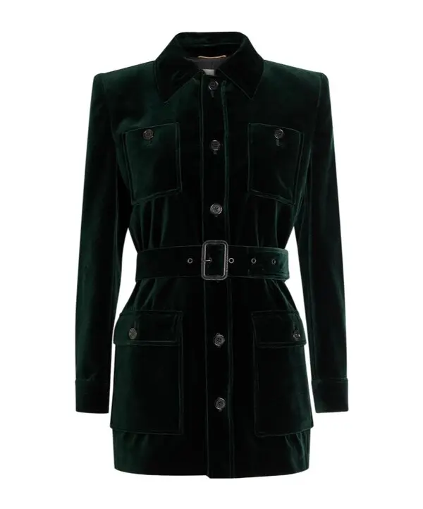 Saint Laurent Belted Velvet Jacket