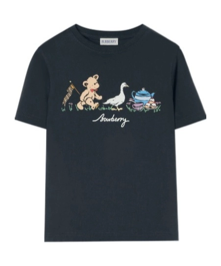 Burberry Teddy Bear And Duck Picnic Print Cotton T-shirt