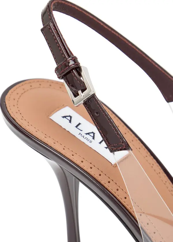 Alaïa Patent Leather Slingback Pumps With Heart Detail