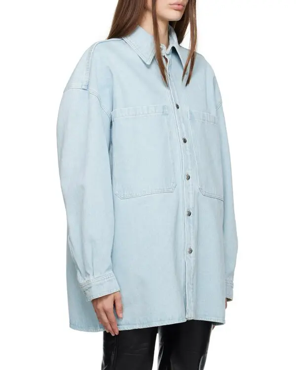 Nanushka Beaux Sun-bleached Denim Shirt