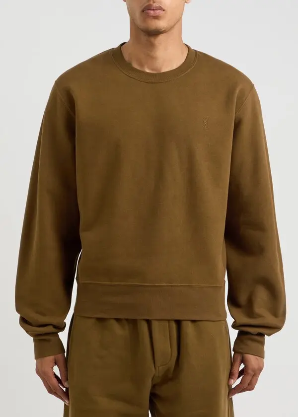Saint Laurent Logo-embroidered Cotton Sweatshirt