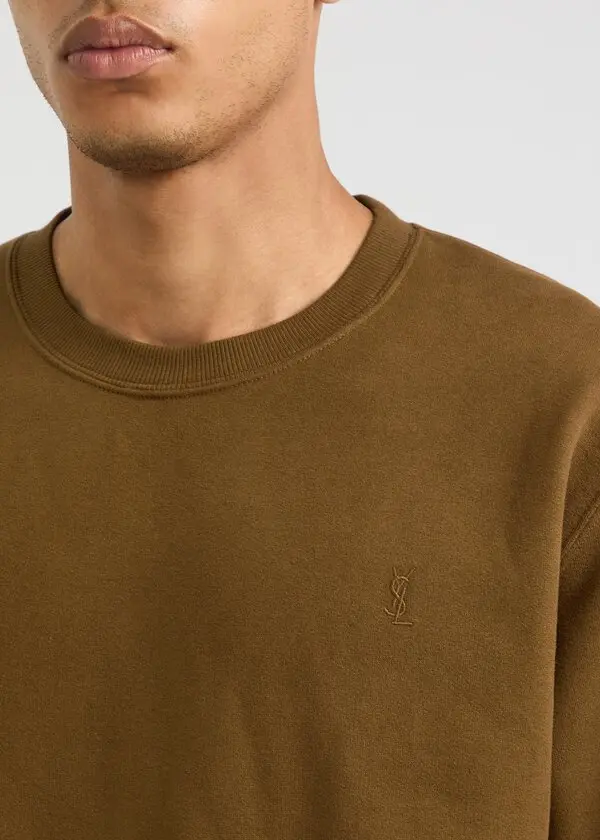 Saint Laurent Logo-embroidered Cotton Sweatshirt