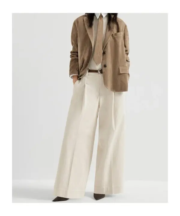 Brunello Cucinelli Pleated Trousers With Monili Detail