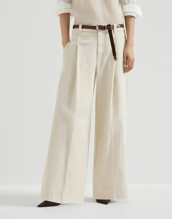 Brunello Cucinelli Pleated Trousers With Monili Detail