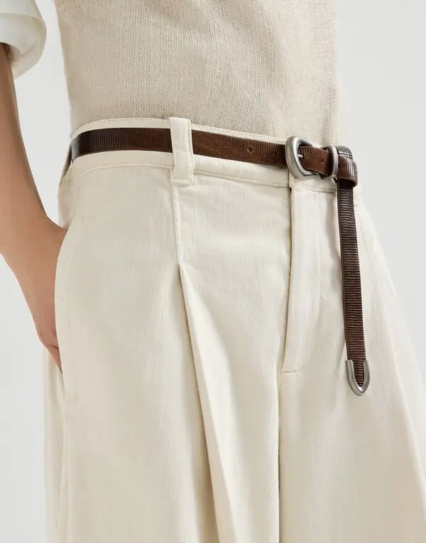 Brunello Cucinelli Pleated Trousers With Monili Detail