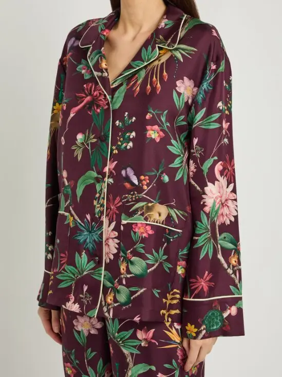 La DoubleJ Zooflora Printed Silk-twill Shirt
