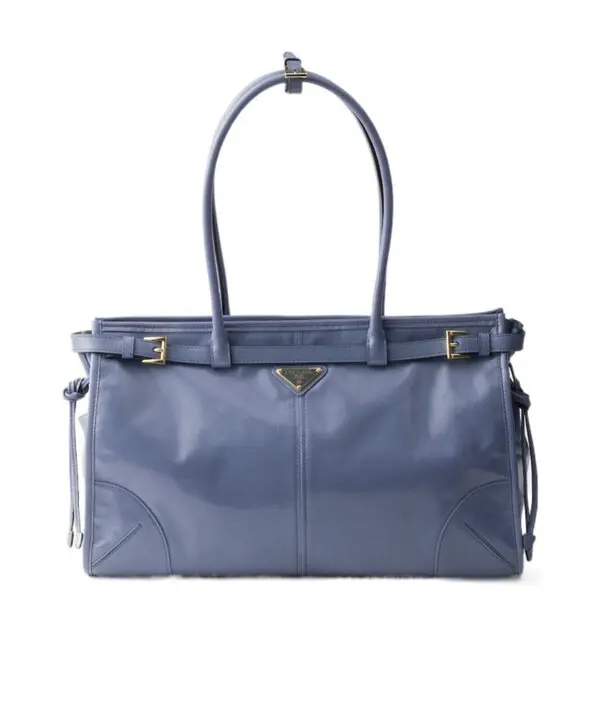 Prada Bonnie Large Leather Handbag - Aviation Blue