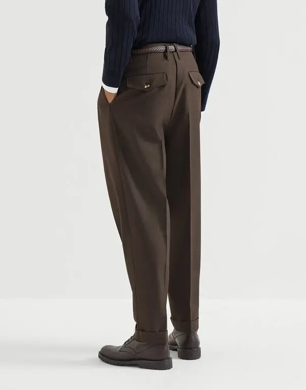 Brunello Cucinelli Virgin-wool Diagonal Trousers With Double Pleats