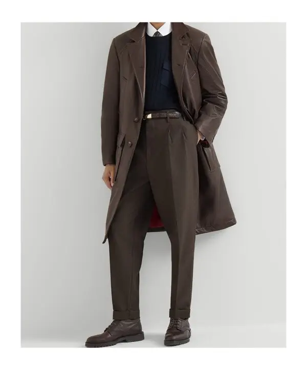 Brunello Cucinelli Virgin-wool Diagonal Trousers With Double Pleats