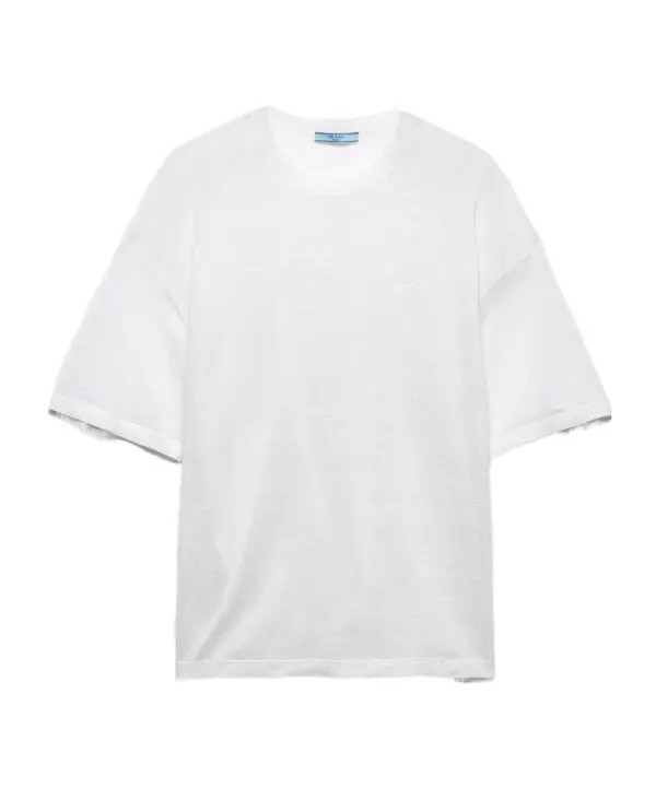 Prada Short-sleeved Linen T-shirt