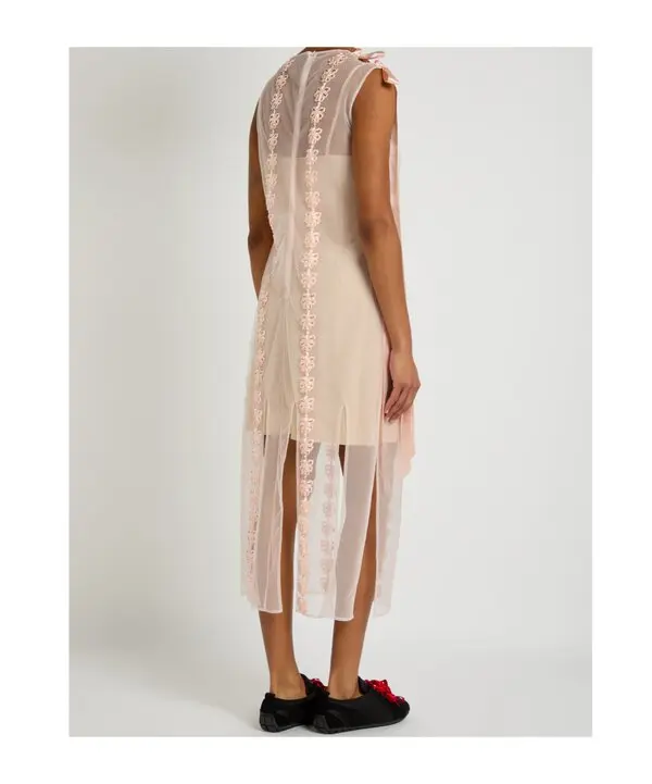 Simone Rocha Appliquéd Sheer Tulle Midi Dress