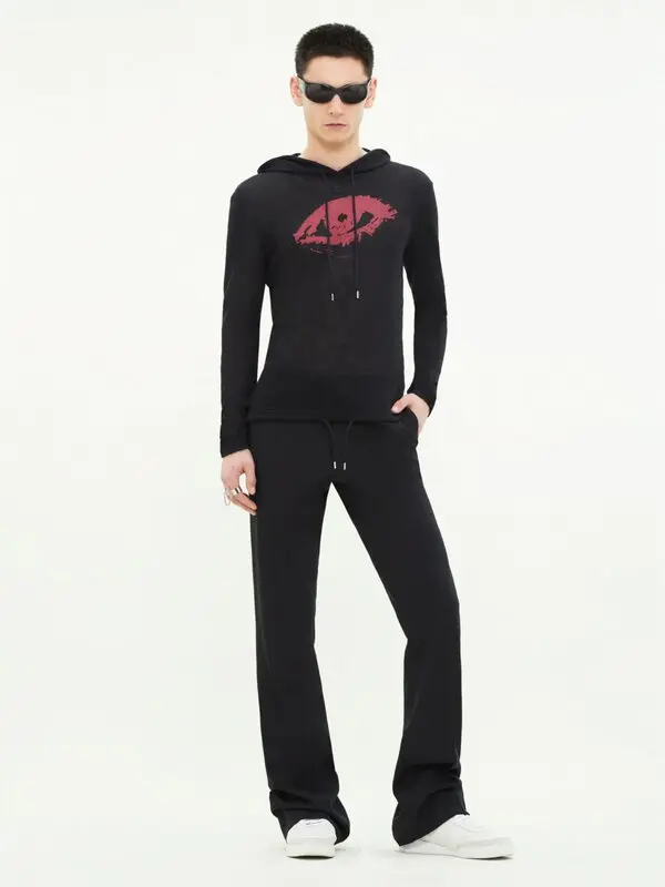 COURREGES Graphic-print Mesh Hoodie