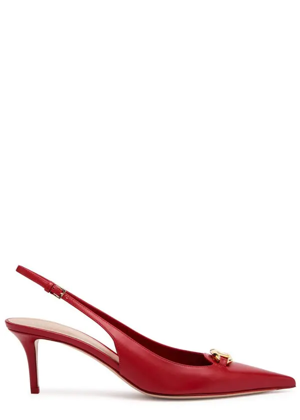 Valentino Garavani 60 Vlogo Leather Slingback Pumps