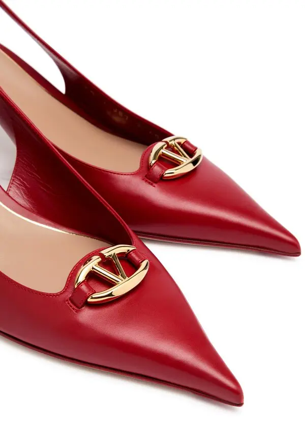 Valentino Garavani 60 Vlogo Leather Slingback Pumps