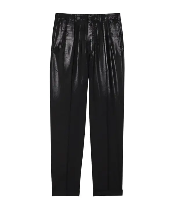 MAISON MARGIELA Coated Straight-leg Wool Trousers - Black
