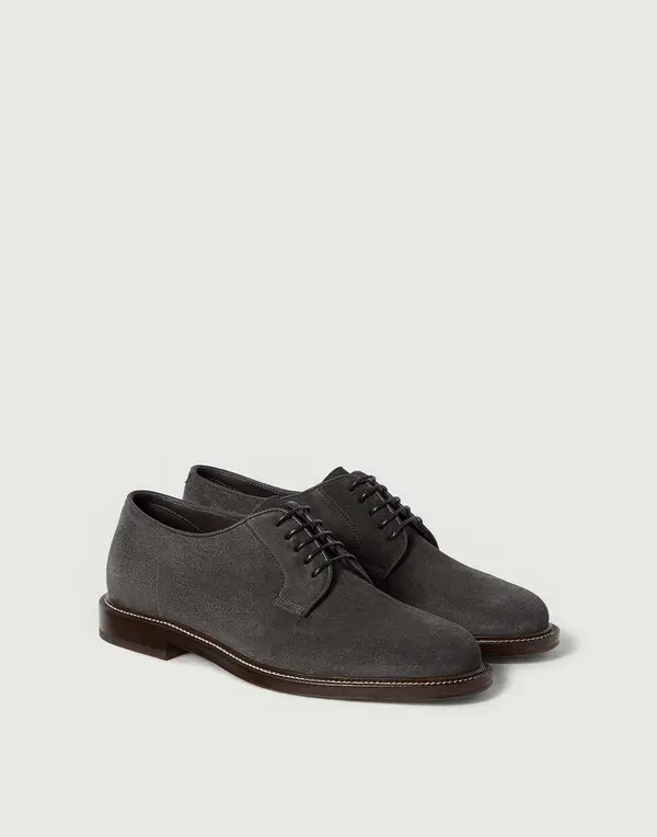 Brunello Cucinelli Reversed Calfskin Derby Shoes