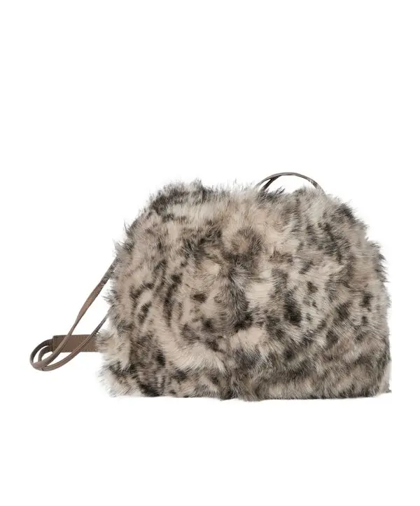 Brunello Cucinelli Pouch Bag In Lynx-effect Shearling With Monili