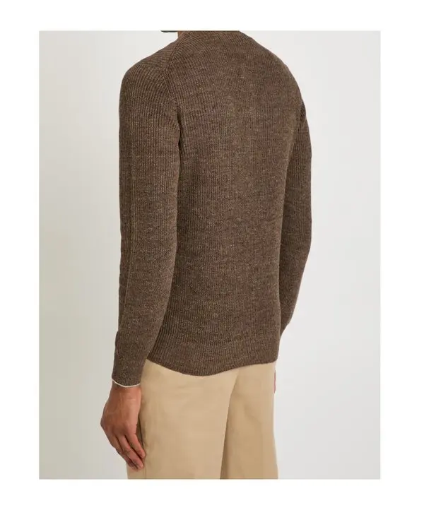 Brunello Cucinelli Ribbed Knit Linen-cotton Blend Knit Sweater