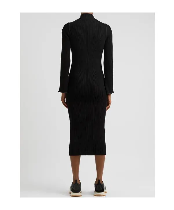 Moncler Logo Ribbed-knit Midi Dress