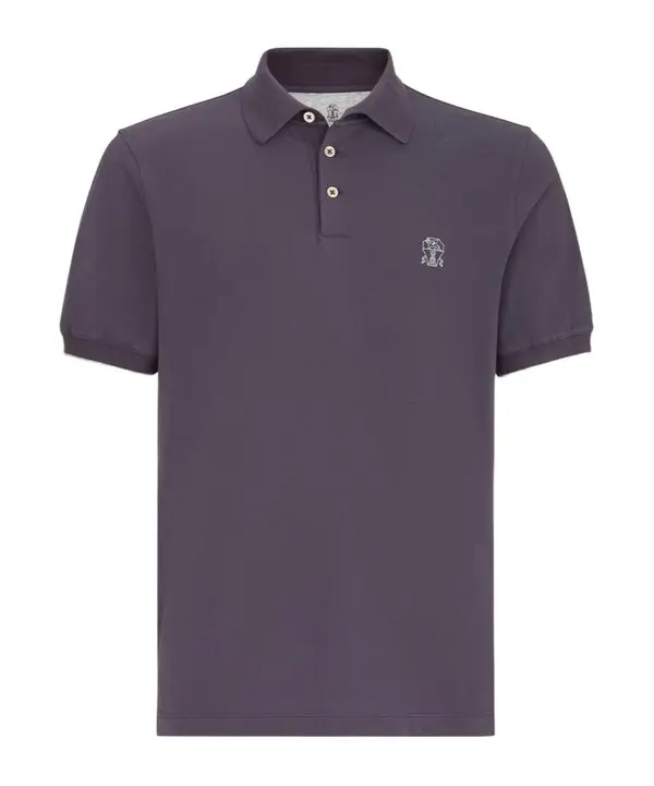 Brunello Cucinelli Cotton-piqué Polo Shirt With Logo