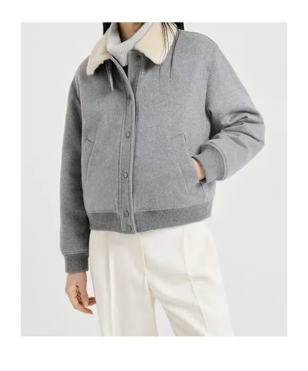 Brunello Cucinelli Cashmere And Alpaca Bomber Jacket