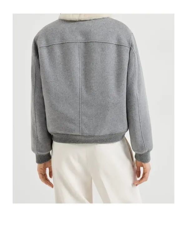 Brunello Cucinelli Cashmere And Alpaca Bomber Jacket