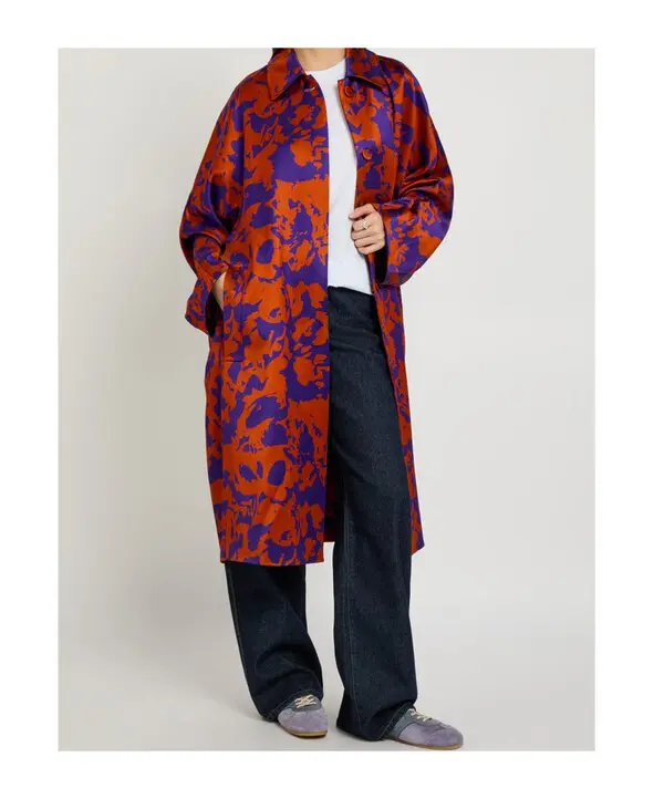 Dries Van Noten Roolsy Printed Satin Coat
