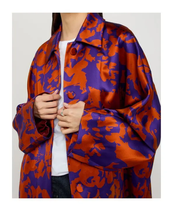 Dries Van Noten Roolsy Printed Satin Coat