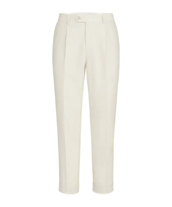 Brunello Cucinelli Sea Island Cotton Narrow Wale Corduroy Trousers With Pleat