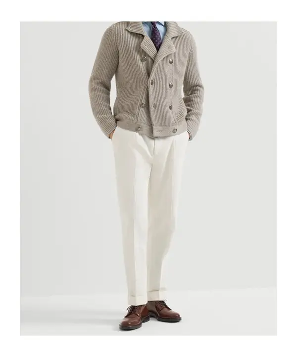 Brunello Cucinelli Sea Island Cotton Narrow Wale Corduroy Trousers With Pleat