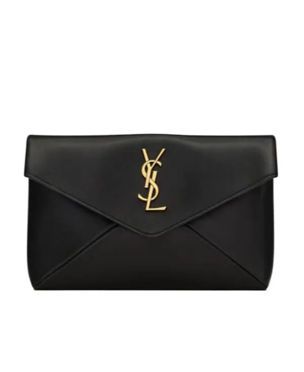 Saint Laurent Cassandre Small Envelope Pouch In Lambskin