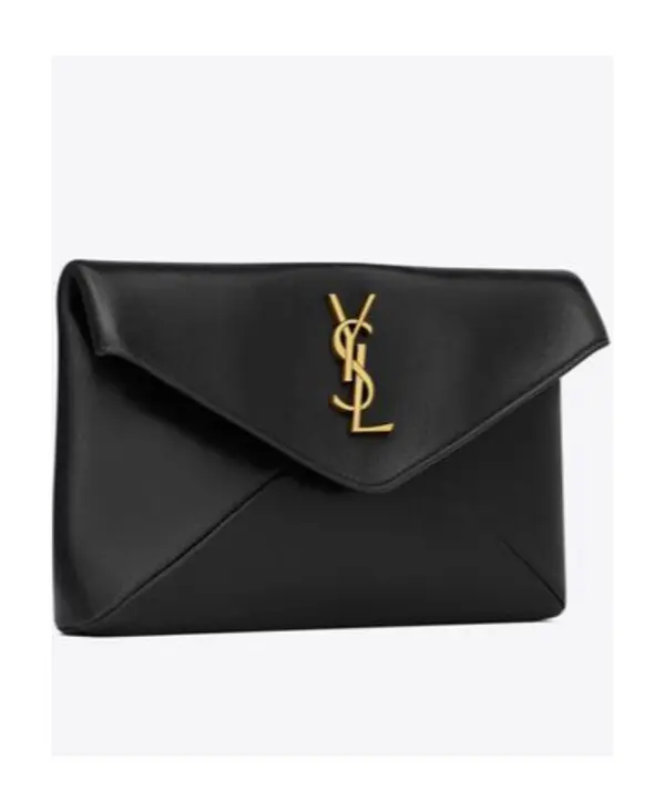 Saint Laurent Cassandre Small Envelope Pouch In Lambskin